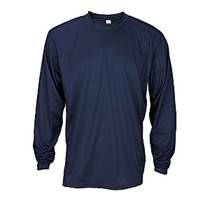 Reebok Men's Athletic Long Sleeve Shirt (Large, Navy)