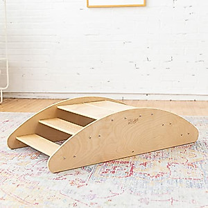 ECR4Kids Rocking Boat and Steps, Play Center, Natural