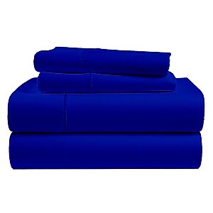 Luxora Bedding Heavy Wight 100% Egyptian Cotton, 1000 Thread Count Sheet Set Full Size Royal Blue Bed Sheets,8 Inches Deep Pocket