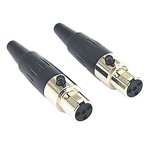 onelinkmore Mini XLR TA4F 4Pin Female Audio Connector Microphone Cable Socket Adapter Mini XLR Jack,4 Pin for Pro Microphones Pack of 2