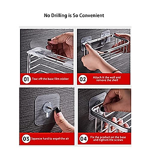 Xillioo Shower caddy basket bathroom organizer adhesive shower hanger corner caddy suction cup shelf Adhesive shower storage shelves rack bathtub organizer for tile walls shower corner shelf SNH01-LH