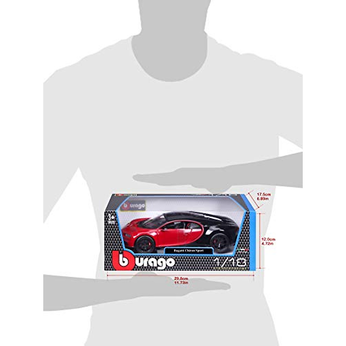 Maisto Bugatti Chiron Sport 1/18 Diecast Model Car - Black/Red (18-11044-00000022)