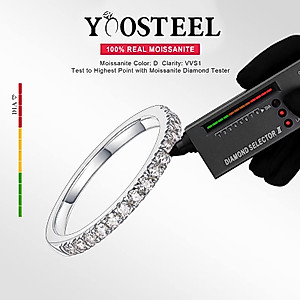 1.8mm Moissanite Half Eternity Ring for Women, 0.25-0.3ct Brilliant D Color VVS1 Clarity Lab Created Diamond Moissanite Stackable Engagement Promise Ring Gold Filled Half Eternity Ring Wedding Band