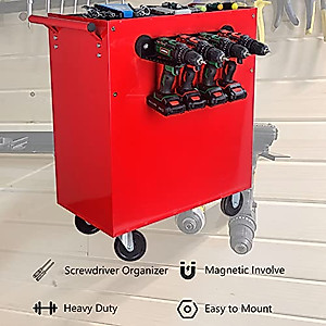 MUTUACTOR Power Drill Drivers Tool Holder,Magnetic Tool Holders,Garage Tool Storage Rack,Heavy Duty Floating Tool Shelf & Organizer,Stainless Steel Storage Organizer Holder,Perfect for Father’s Gift