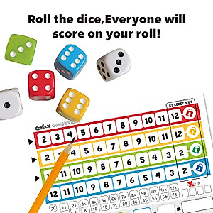 Qwixx: The frantic dice rolling game that everyone plays at once! For ages 8+, 2-5 players, from Gamewright