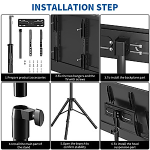 Portable TV Tripod Stand Tilt Mount for 32 to 55 inch LCD LED Flat Screen TV Display Floor Stand