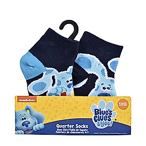 Blue’s Clues Baby Boys 10-pack Quarter Socks, Blue, 2-4T US