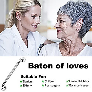 2 Pack 16 Inch Anti-Slip Bathroom Grab Bar, LONVICHTT Stainless Steel Shower Handle, Knurled Safety Hand Rail, Support Balance Armrest, Elderly, Pregnant, Children, Handicap Senior Assist Bath Handle