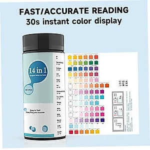 QmjdDymx 100Pcs Drinking Water Test Kit, 14 in 1 Water Test Kit, Universal Water Tester for Drinking Water, Quick & Easy Home Water Testing Kit for Hardness, Lead, Water Tester Test Strips