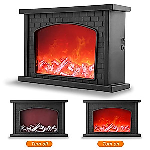Fireplace Lights, IMAGE Fireplace Lantern LED Flame USB/Battery Powered, Flameless Fire Light for Home Decor, Christmas Ornaments