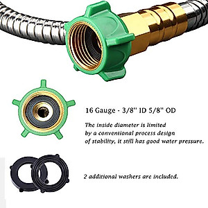 BEAULIFE 304 Stainless Steel Metal Short Garden Hose 3 Feet Flexible, Portable & Lightweight Kink Free Garden Water Outdoor Hose