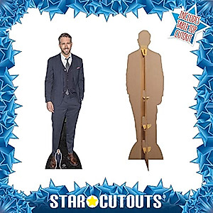 STAR CUTOUTS CS704 Celebrity Standee Ryan Reynolds Lifesize Cardboard Cutout Smart Casual Suit Cut Out 188cm Tall, 188 x 55 x 188 cm, Multi-Colour