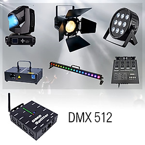 Pknight 8-Way Isolated DMX Splitter with 2.4g wireless Receiver Function