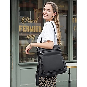 CLUCI Backpack Purse for Women Large Leather Fashion Designer Travel Ladies Convertible Black Shoulder Bags with Tassel