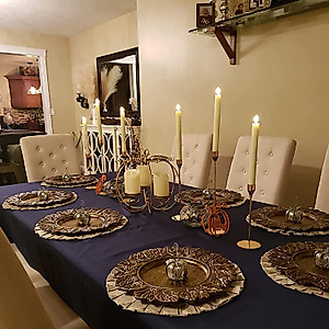 LULUBRO 3D Led Flameless Flickering Battery Operated White Taper Candles with Remote,Electric Timer Floating Fake Candle Like Real Wax,Realistic Candlesticks for Valentine's Day/Wedding/Windows Decor