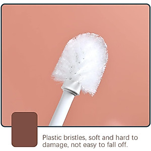 SAAKO Toilet Brush and Holder with Lid Set Plastic Wall Mount Toilet Cleaner Brush Compact Removable Toilet Bowl Brush