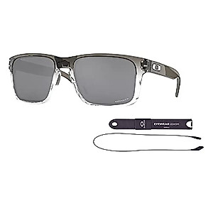 Oakley OO9102 Holbrook 9102O2 55MM Dark Ink Fade/Prizm Black Polarized Square Sunglasses for Men + BUNDLE Accessory Leash Kit + BUNDLE with Designer iWear Care Kit