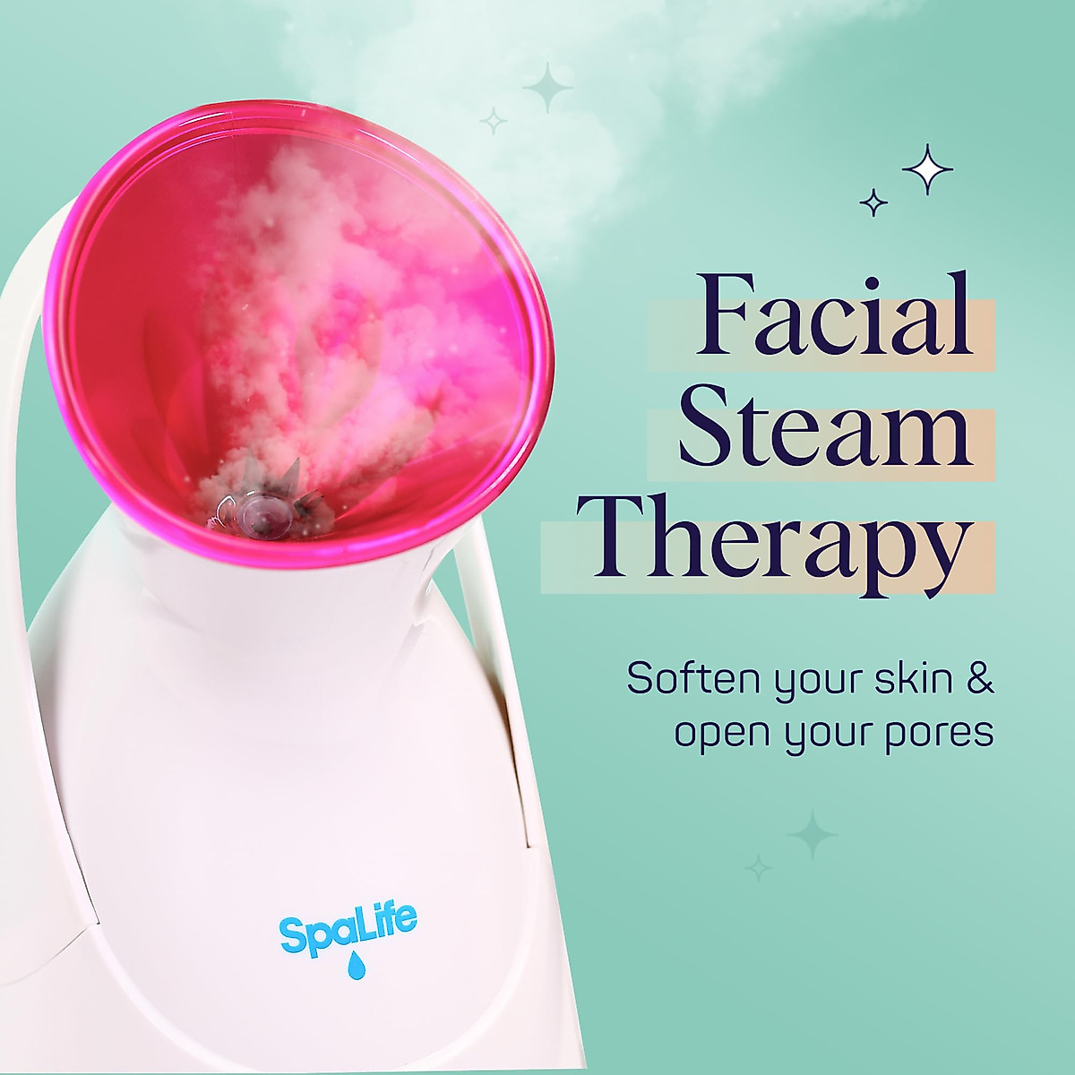 SpaLife Nano Ionic Facial Steamer - Face Steamer for Deep Facial Cleaning, Skin Hydration, and Pore Unclogging - Facial Humidifier for Skin Care - Portable and Professional Spa Facial Steamer
