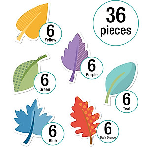 Carson Dellosa Colorful Leaves Cutouts, 36 Fall Cutouts for Bulletin Board and Classroom Décor, Multi-Color Leaf Classroom Cut-Outs, Seasonal Cutouts for Classroom Fall Bulletin Board Decorations