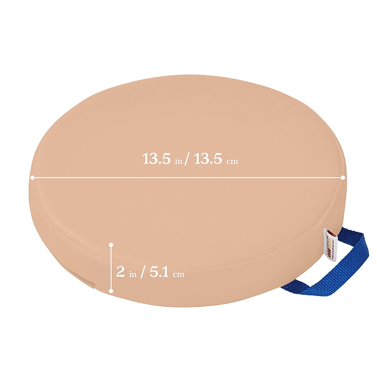 ECR4Kids SoftZone Floor Cushions with Handles, 2" Deluxe Foam, Round, Earthtone, (6-Pack)