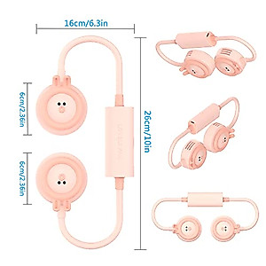 Personal Fans for Your Neck , Personal Fans Around Neck For Women , Hands Free Portable Neck Fan Rechargeable Wearable Bladeless Neck Cooling Fan Personal Cooling Device for Outdoor Travel Sports(Pink)