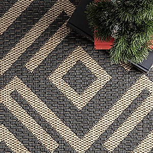nuLOOM Jayne Geometric Diamond Indoor/Outdoor Area Rug, 5' x 8', Dark Grey