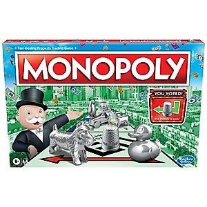 Monopoly Game, Family Board Games for 2 to 6 Players, Board Games for Kids Ages 8 and Up, includes 8 Tokens (Token Vote Edition)