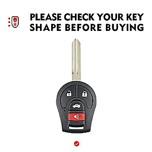 HUWANDJ Smart Key Fob Case Cover Compatible with Infiniti FX Series G35 Q45 QX56 Nissan 350Z Altima Armada Cube Juke Maxima NV Quest Rogue SENTRA 2 3 4 Button Keyless Entry Carbon Fiber Pattern Black