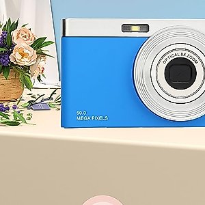 4K Digital Camera, Full HD 50MP 16X Digital Zoom Compact Point and Shoot Camera, Lightweight Small Vlogging Video Camera with Built in Flash & Filters, for Beginners Kids Teens