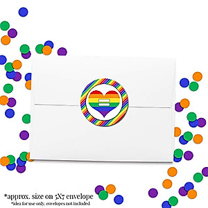 Love Wins LBGTQ Equality Pride Acceptance & Appreciation Thank You Sticker Labels, 40 2" Party Circle Stickers by AmandaCreation, Also Great for Envelope Seals & Gift Bags
