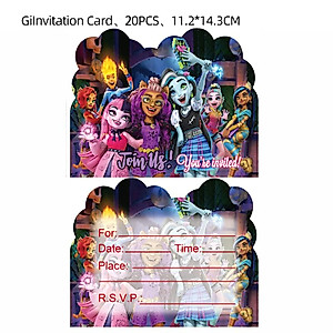 NINIMBLE 20pcs monster high Birthday Party Invitations,monster high Invitations Birthday Party Supplies Decoration (1)