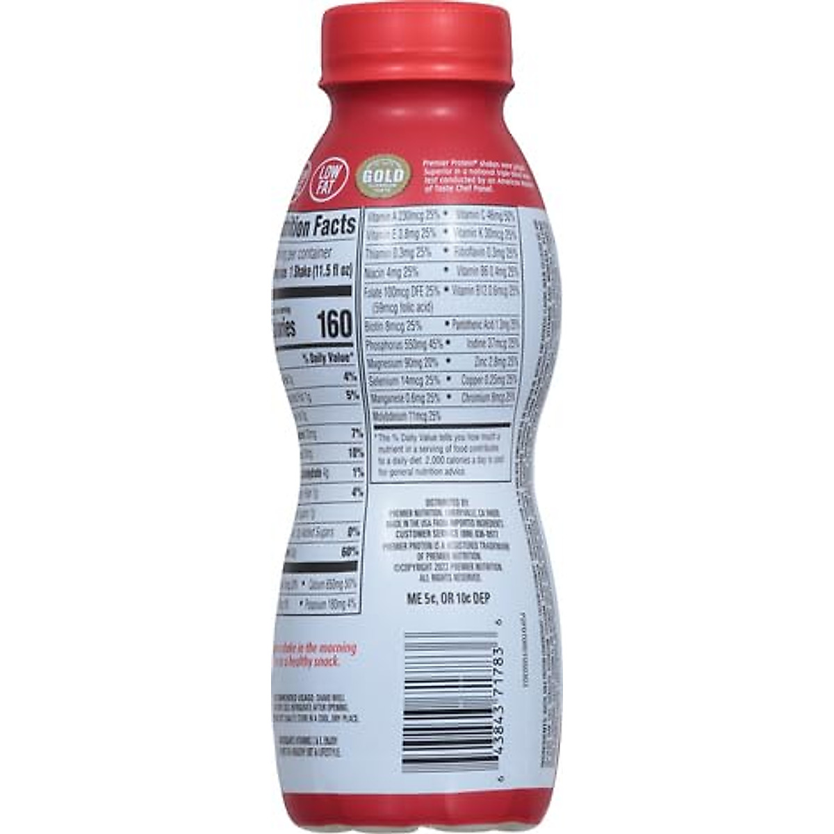 Premier Protein Shake, Strawberries & Cream, 30g Protein, 1g Sugar, 24 Vitamins & Minerals, Nutrients to Support Immune Health,11.5 fl oz