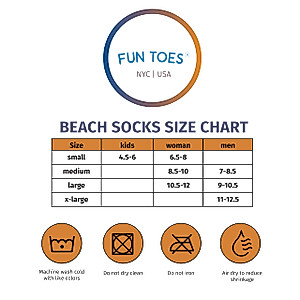 FUN TOES 2 Pairs Beach Socks for Volleyball Soccer, Camping, Rafting, Diving and all sand sports (US, Alpha, X-Large, Regular, Regular, Black-Blue)