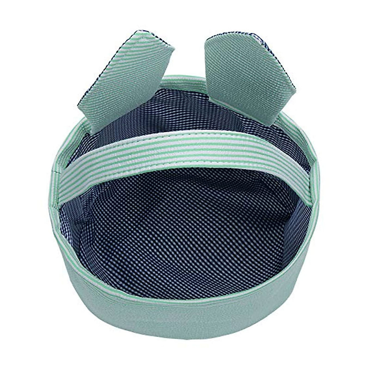 Easter Basket Seersucker Egg Hunt Bunny Baskets for Kids with Cute Rabbit Ears Stripe Storage Gifts Candies Personalized Easter Party Gifts.………