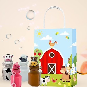 12 Farm Animals Bubbles 12 Pack - Barnyard Farm Animal Bubbles Party Favors with Wands Includes - Horse, Sheep, Pig and Cow by 4E's Novelty