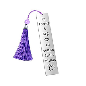 Teacher Appreciation Gifts for Women Teacher Bookmark Valentine's Day Gifts Christmas Gifts Graduation Gifts Thank You Gifts for Teacher (It Takes a Big Heart to Teach Little Minds)