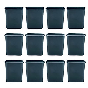 United Solutions 28 Quart ECOSolutions Recyclable Plastic Trash Bin Container Wastebasket for Indoor Commercial or Personal Use (12 Pack)