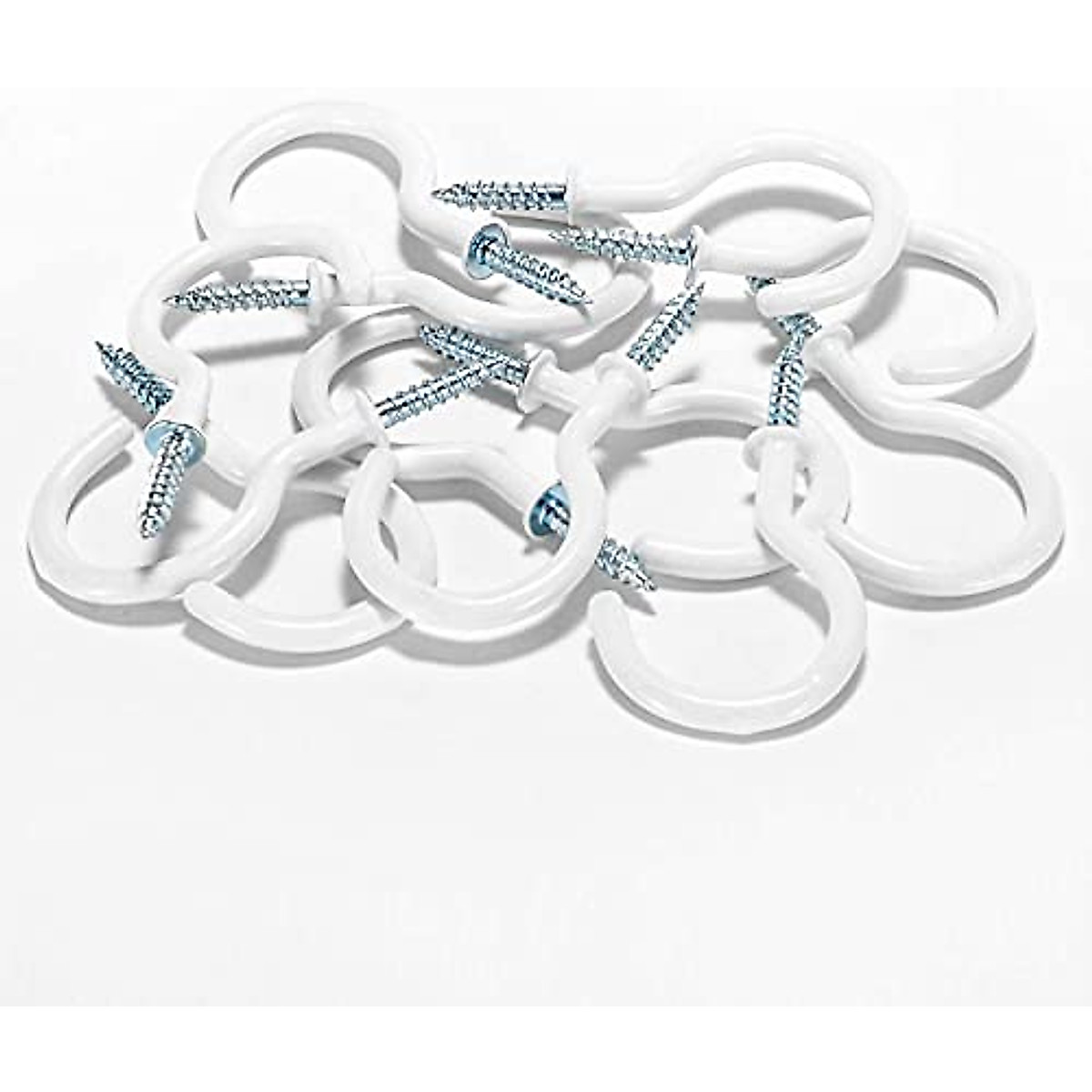 HULISEN 2.9" Large Ceiling Hooks, 12 Pcs Heavy Duty Screw-in Wall Hooks, Vinyl Coated Sturdy Screw Cup Hook for Hanging Plants, Mugs, Wind Chimes, Utensils (Easy to Install)