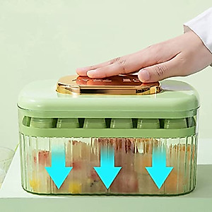 Silicone Ice Cube Tray with Lid and Storage Bin, Square Ice Tray for Freezer, 2 Pack Ice Cube Molds Set, Stackable Ice Trays with Covers for Drink, Cocktails, Whiskey (Color : Fruit Green)