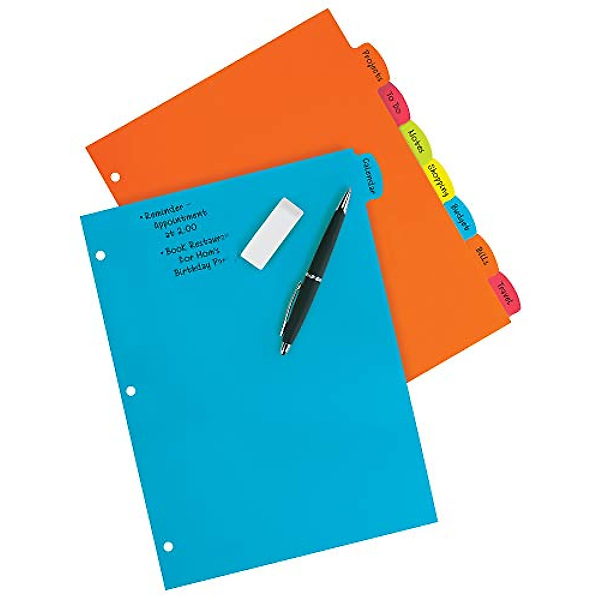 Avery Big Tab Write & Erase Durable Plastic Dividers for 3 Ring Binders, 8-Tab Set, Bright Multicolor, 1 Set (16130)
