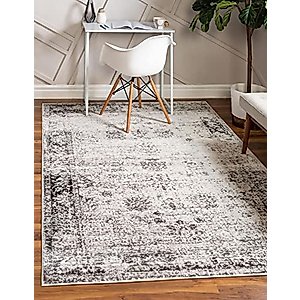 Unique Loom Sofia Collection Area Rug - Casino (8' x 10', Gray/ Beige)