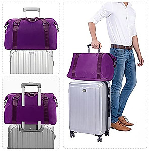 SMITH SURSEE Weenkender Bags for Women Men Travel Duffel Bag Sport Gym Bag with Wet Pocket Overnight Bag Carry on Bag for Airline Travel Tote Bags with Trolley Sleeve, Medium