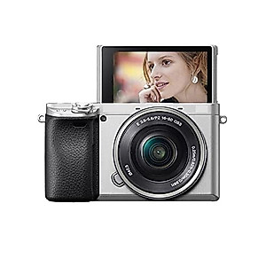 Camera Camera A6400 E-Mount Mirrorless Camera Digital Camera with - Lens Compact Camera Professional Photography Digital Camera (Color : Silver)