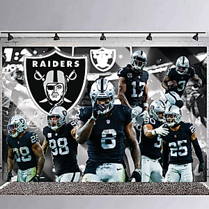 Las-Vegas Raiders Birthday Backdrop,Las-Vegas Raiders Poster for Football Raiders Theme Party Decorations Birthday Supplies Background Studio Shoot Photo Props