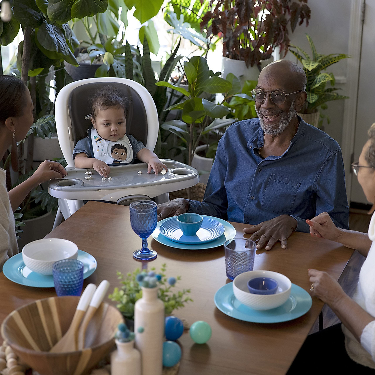 Little Muffincakes Baby Bibs 3 Pack Cotton Blend Hook-and-Loop Closure - Astronaut and Rocketships (Ashton) Newborn & up, Blue, Small