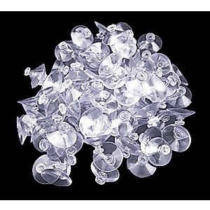 Hyamass 100pcs Mini Clear Plastic Suction Cups Without Hooks (Diameter 20mm)