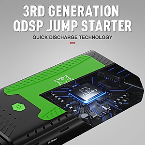 Car Battery Jump Starter, SUHU 1500A Peak 18000mAh Safe Lithium Car Battery Starter, 12V Car Auto Battery Booster (Up to 7L Gas/5.5L Diesel Engine) with QC 3.0 Fast Charge, 2*USB Port &LED Flashlight