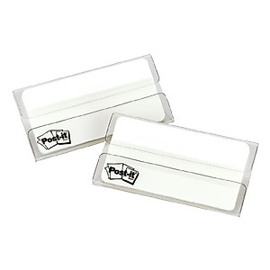 Post-it Tabs, 3 in, Solid, White, 25 Tabs/On-The-Go Dispenser, 2 Dispensers/Pack (686F-50WH3IN)