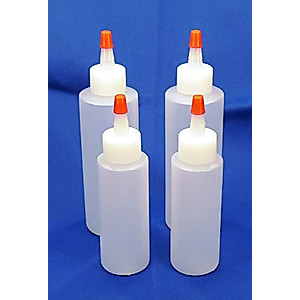 4 Pack Combo (2 Each: 4 Oz, 2 Oz) Mini Squeeze Bottles - Food Grade Translucent BPA-Free LDPE w Yorker Cap for Arts, Crafts, Glue, Icing, Sauce, Condiments, Cake Decorating 60mL 120mL