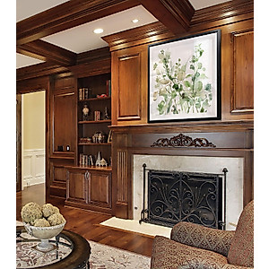 Renditions Gallery Sage Garden II Leaves Art Framed Contemporary Artwork Giclee Canvas Prints Modern Home Wall Decor Painting, 16x16